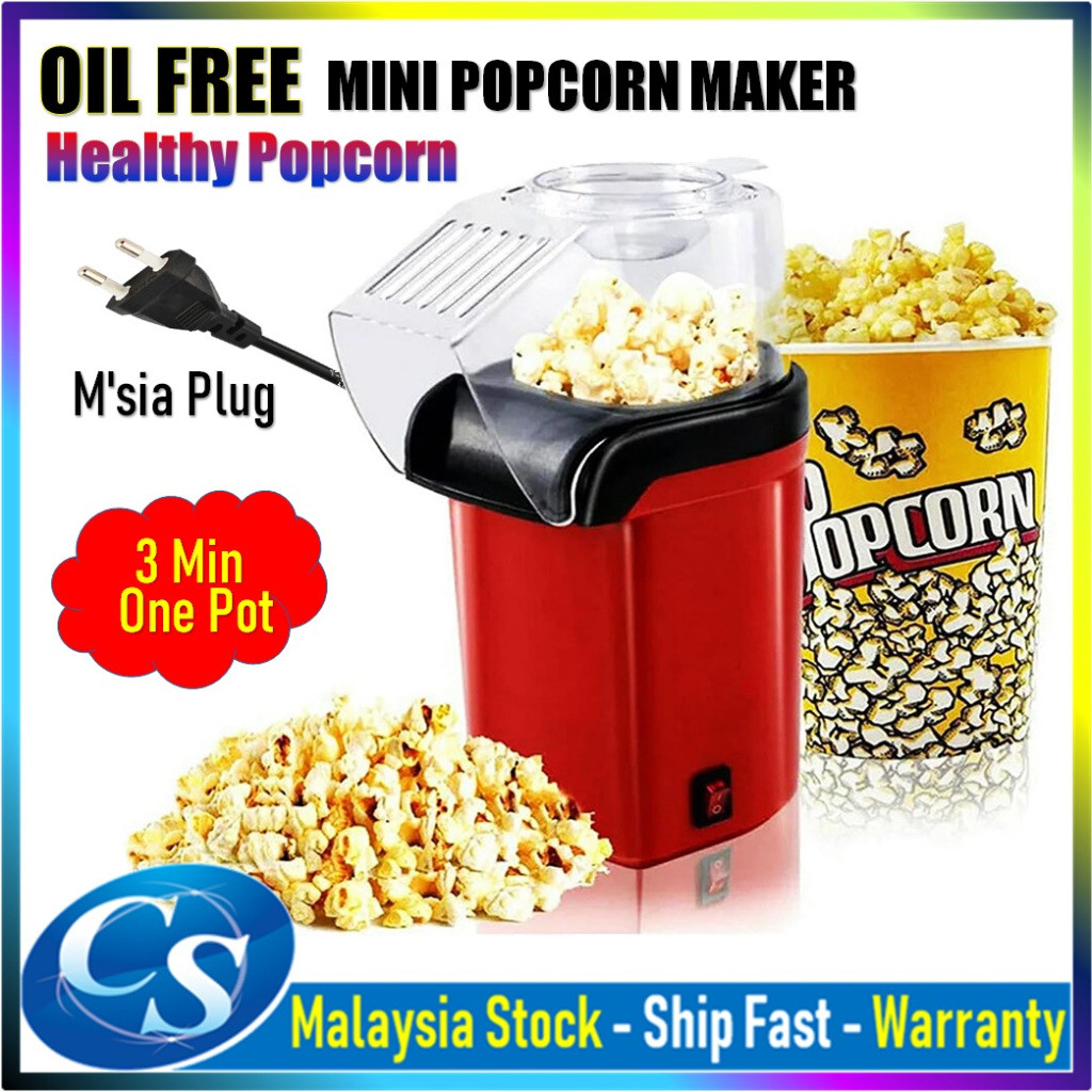 Mini Electric Oil Free Fat Free Popcorn Maker Healthier Snack Popcorn ...