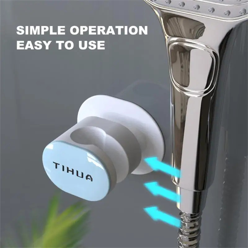 Bathroom Adjustable Shower Head Holder Universal Self-Adhesive Mounting ...