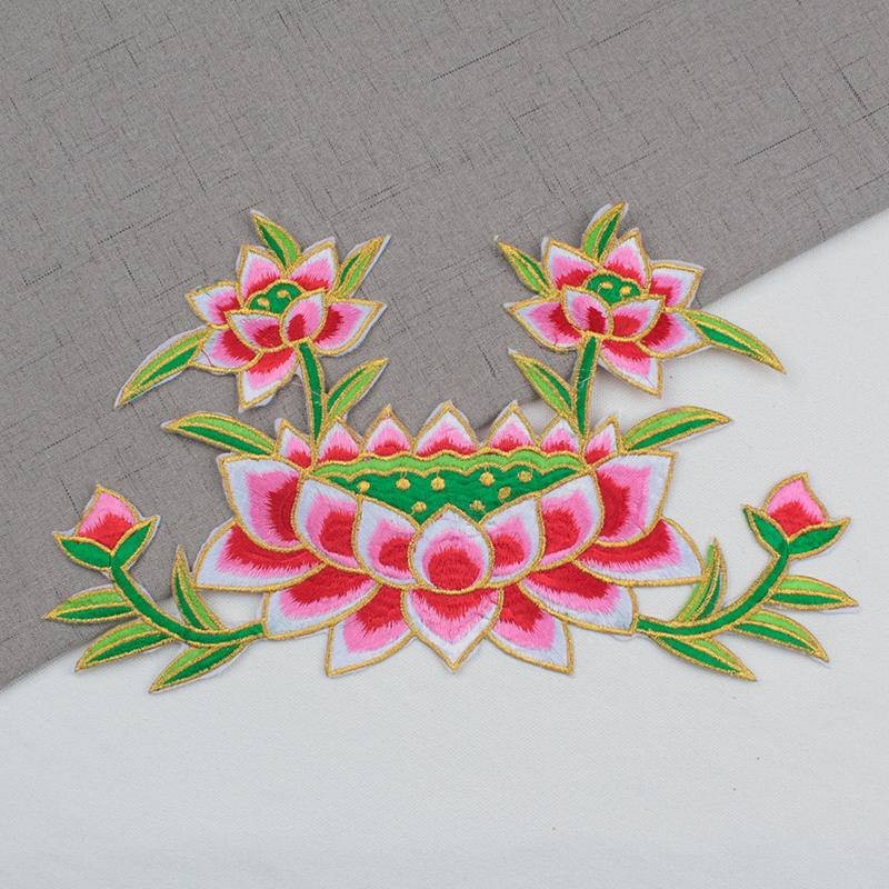 [Lace] Lotus with Leaf Embroidery Worship Mat Lotus Lotus Clothing ...