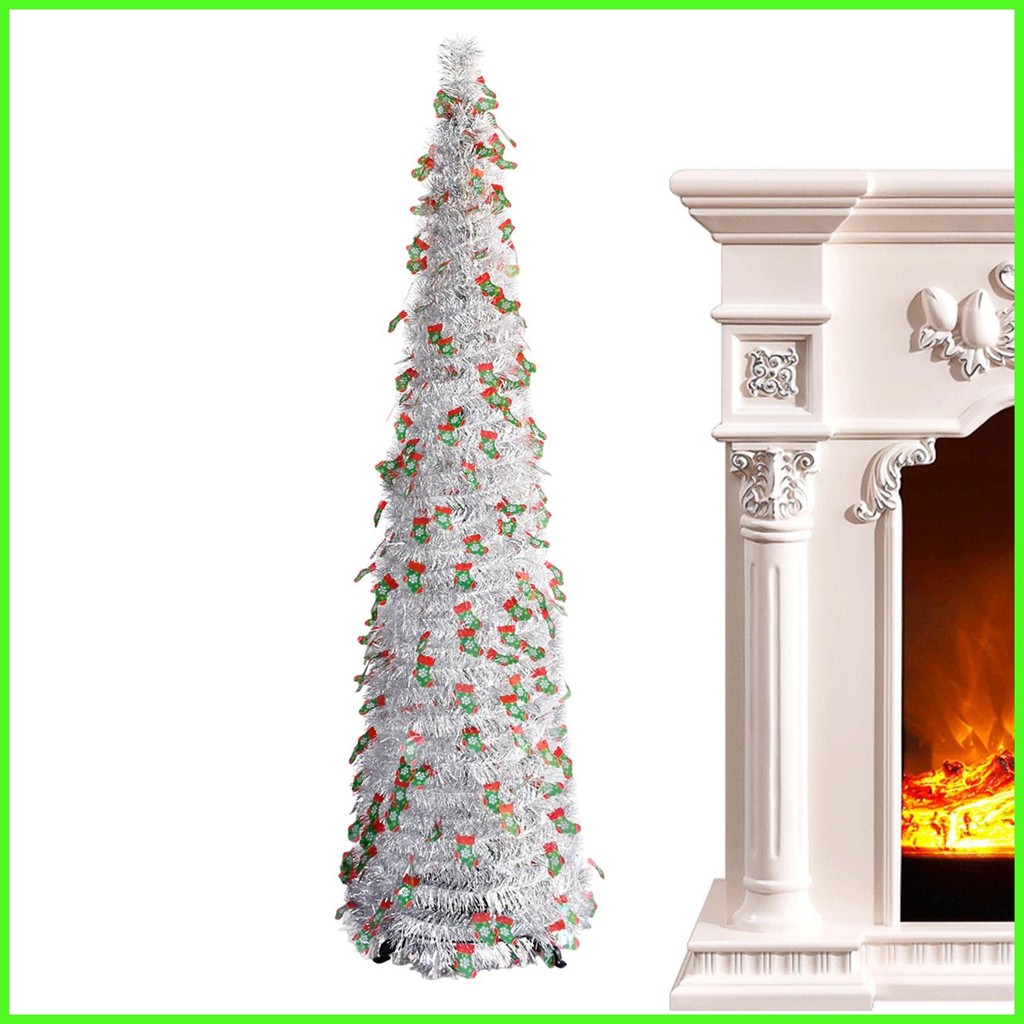 Retractable Christmas Tree Reusable Pop up Easy Assembly Christmas ...