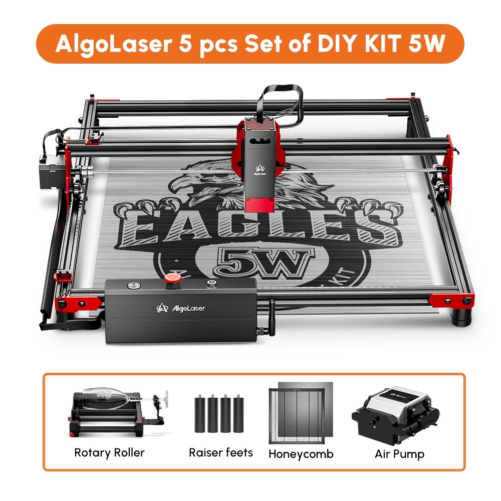 AlgoLaser Laser Engraver DIY KIT 5W with 5 pcs Set Roller For Tumblers ...