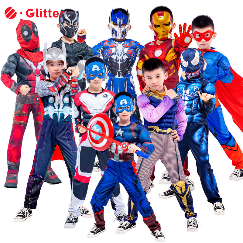 Marvel Avengers Venom VS Spider-man Cosplay Muscle Costume for Kids Boy ...