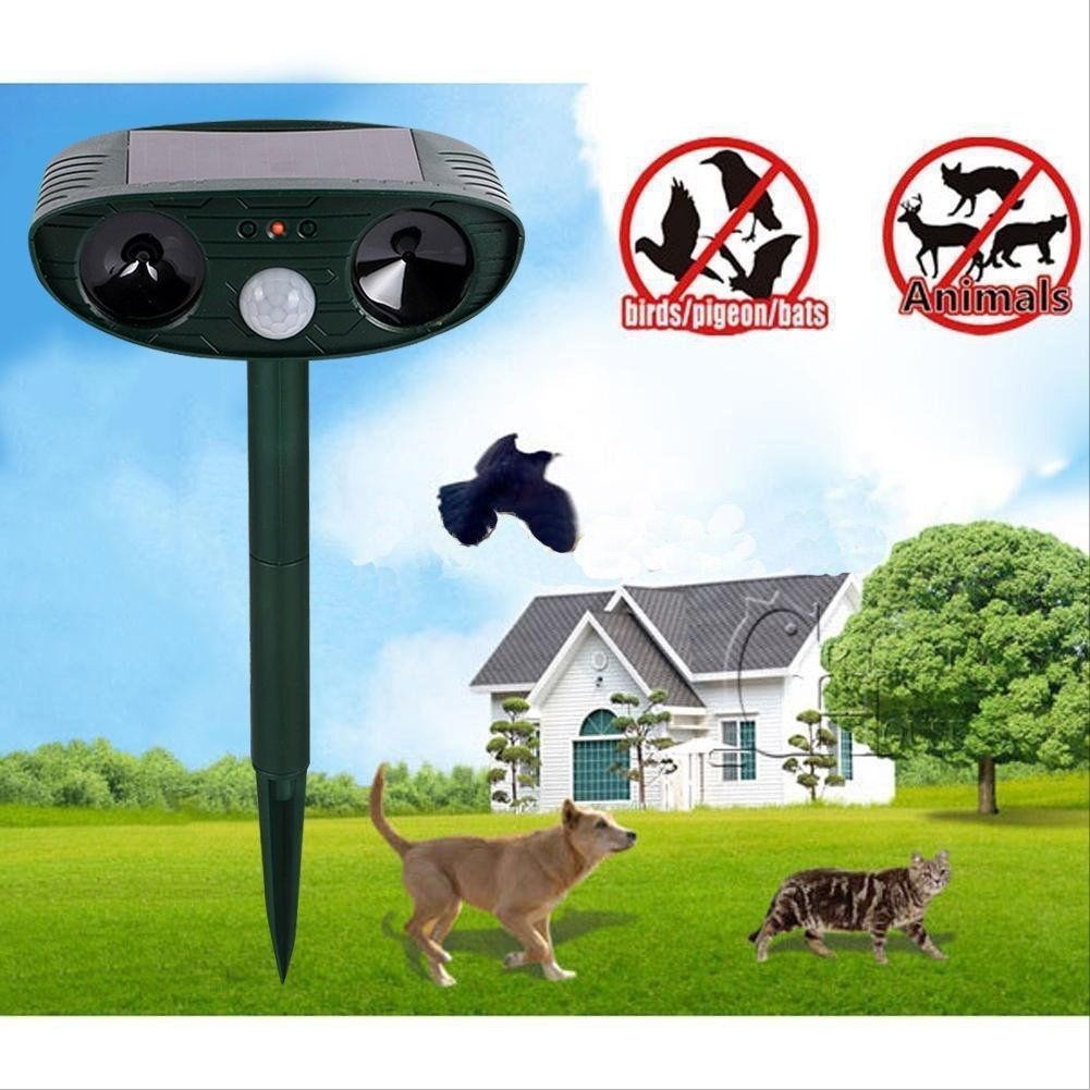 Outdoor Ultrasonic Solar Power Pest Animal Repeller Repellent Garden ...