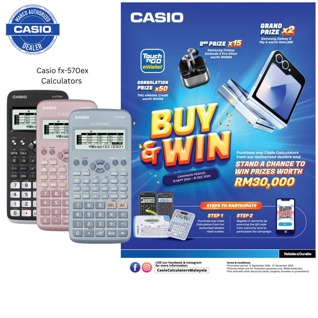 Casio fx-570EX / Casio Black fx-350ex Scientific Calculator Genuine ...