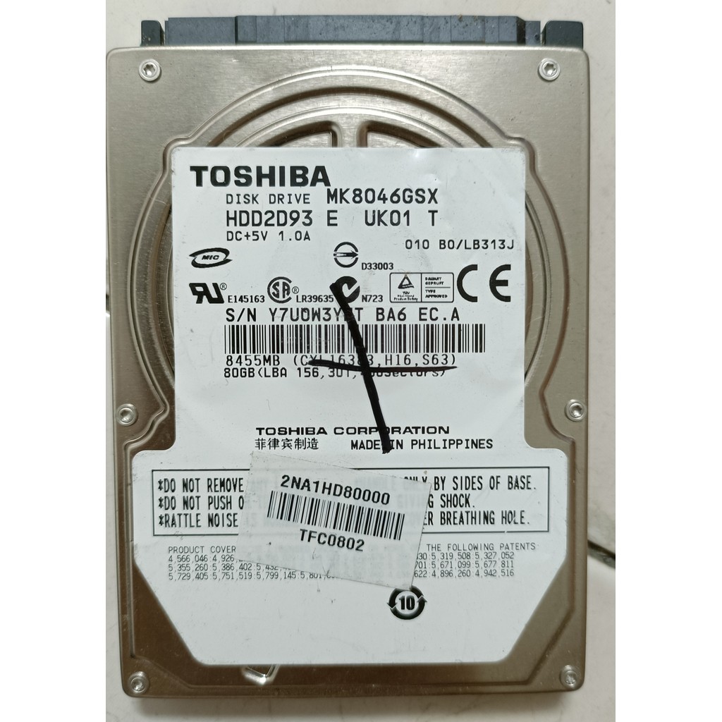 G002217A ~ MK8046GSX/MK2552GSX/MK2546GSX/MK1252GSX (2.5") Toshiba SATA ...