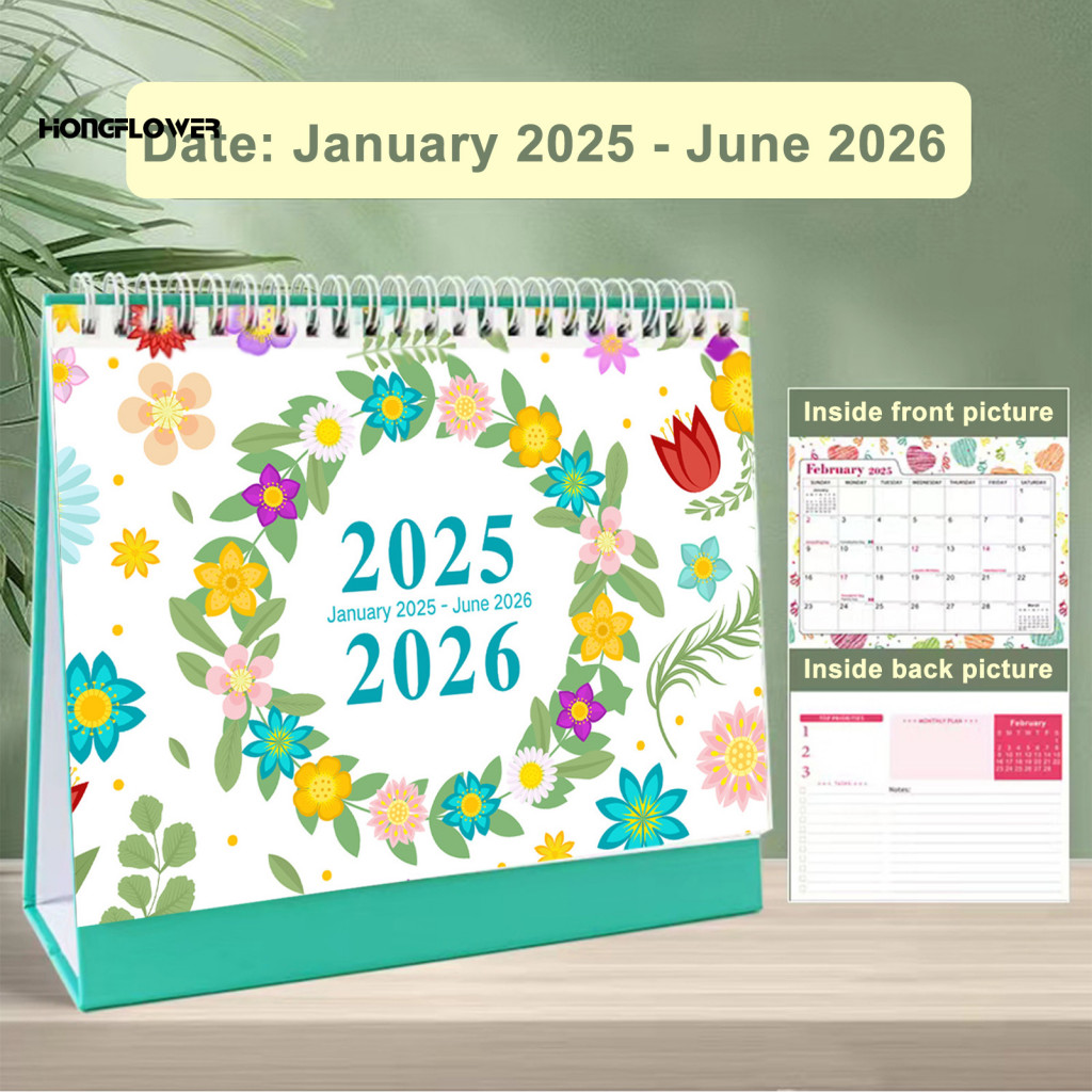 hongflower Inspirational Daily Planner 2025 Inspirational Desk Calendar ...
