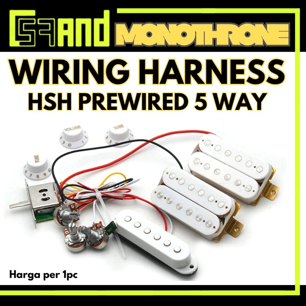 Prewired Humbucker Pickup HSH Electric Guitar Prewired 5 Way Switch ...
