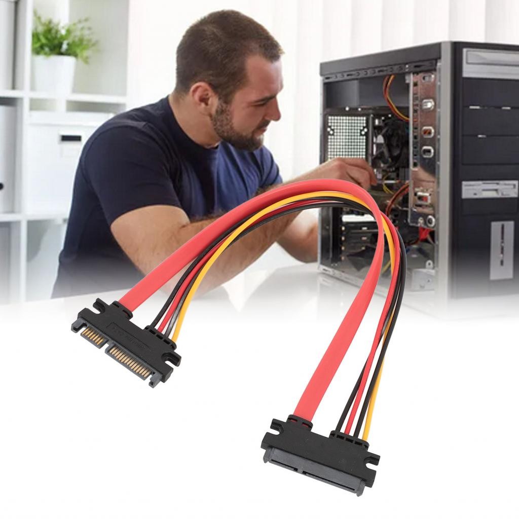 Tominihouse SATA 22pin Data Power Combo Cable Flexible Cabling Easy To ...