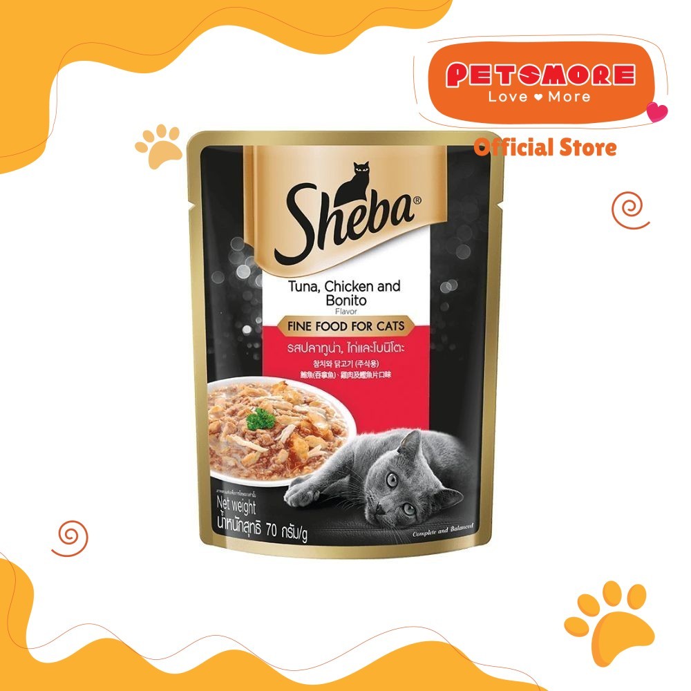 SHEBA Pouch Tuna, Chicken & Bonito (70g) Cat Wet Food Makanan Basah ...