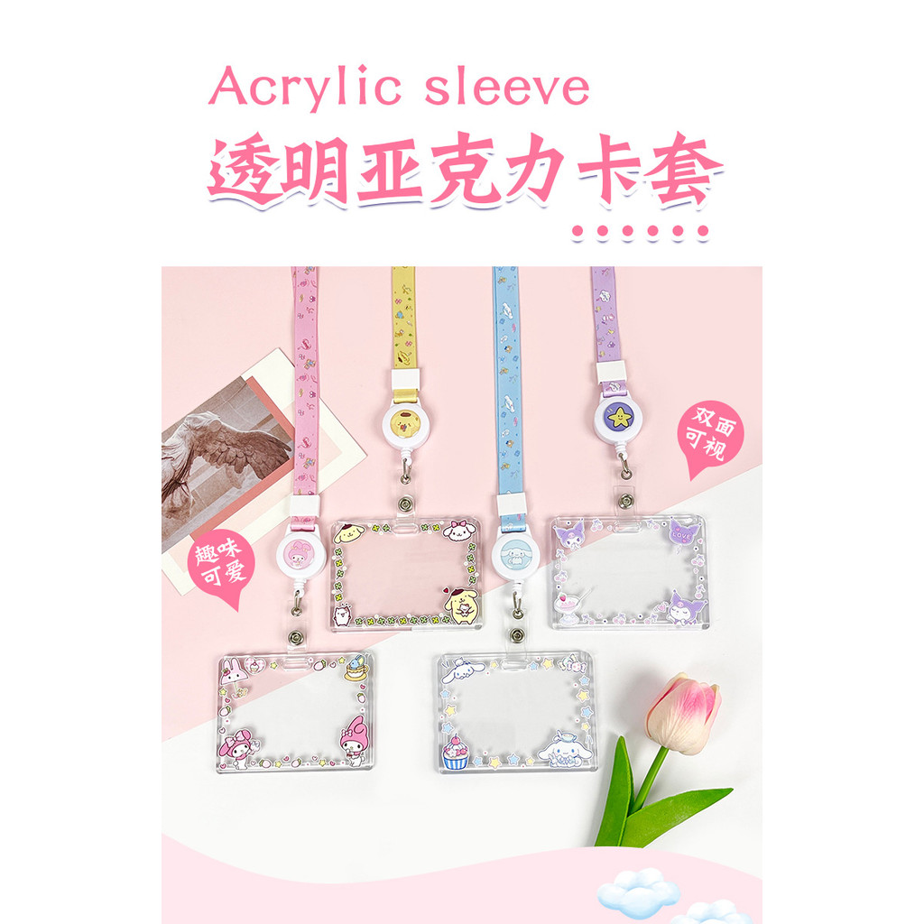 Horizontal Anime Sanrio Frame Acrylic Slide Cover Retractable Card ...