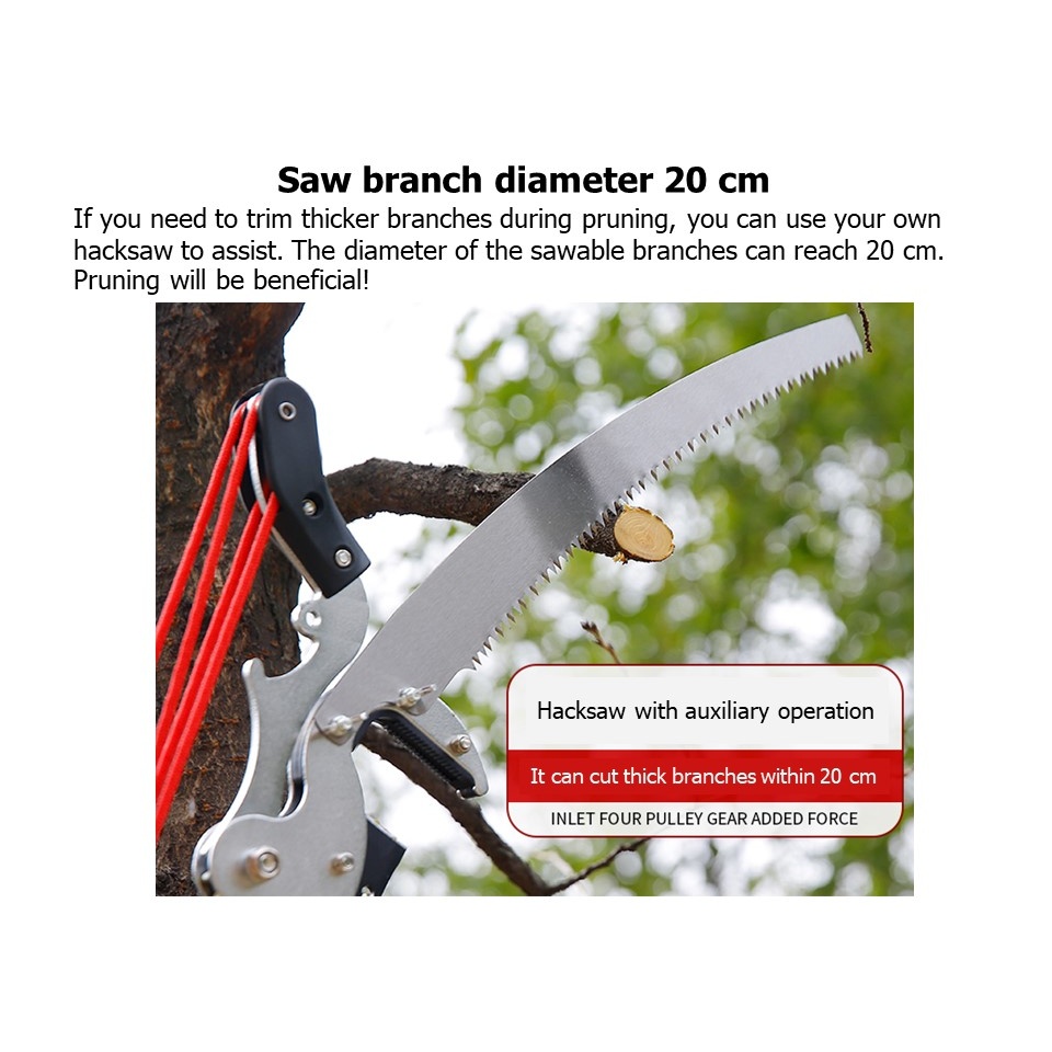 High Branch Pruning Scissor and Saw With Extended Pole / Telescopic Rod ...
