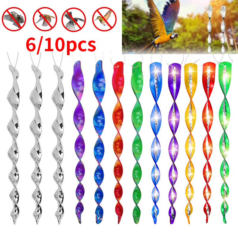 10pcs Bird Scare Rod Outdoor Spiral Bird Repeller Device Driving Birds ...
