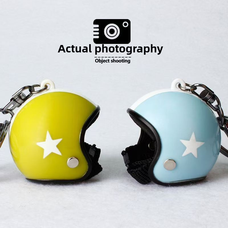 Star Helmet Keychain New Style Motorcycle Helmet Keychain Safety Helmet ...