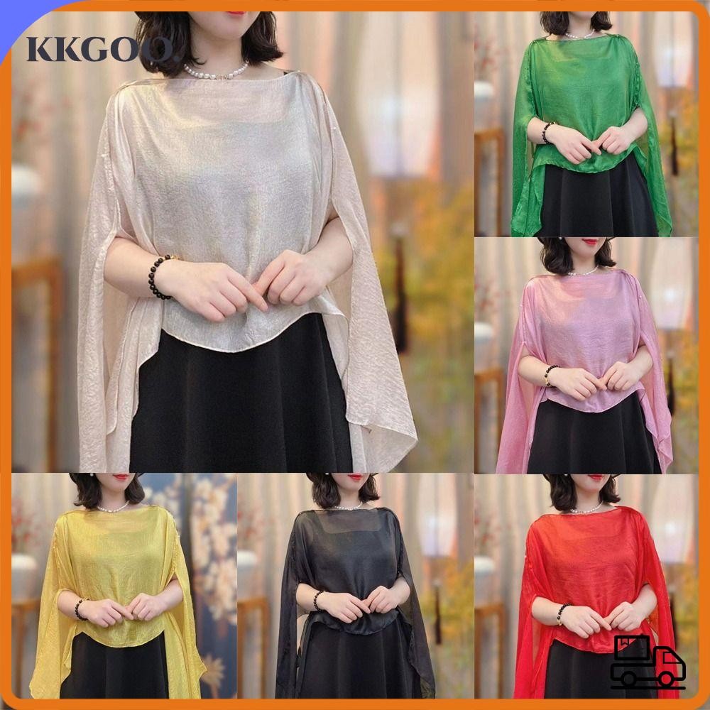 KKGOO Women Shawl, Pure Color Chiffon Evening Prom Cape, Cloak Coats ...