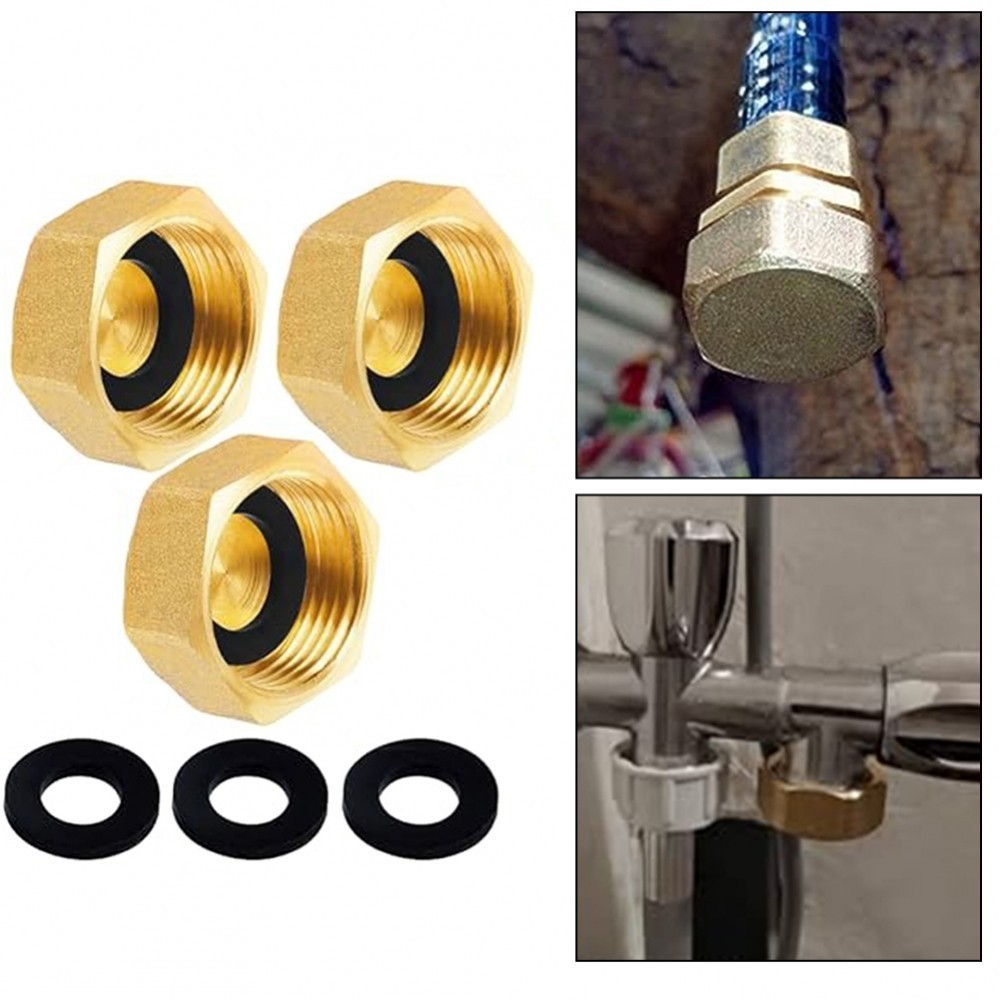 Brass Blanking Cap Resists Deformation 1-inch Female Thread Brass Pipe ...