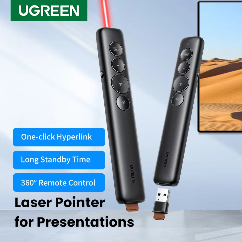 UGREEN Laser Pointer 2.4G Wireless Multifunctional Laser Pointer For Presentations Page Turning ...