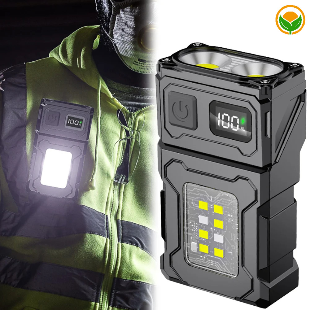 Mini COB Flashlight Dual Light Source Super Bright Portable ...