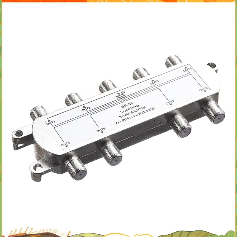 Digital 8 Way Coaxial Cable Splitter 5-2400MHz, RG6 Compatible, Work ...
