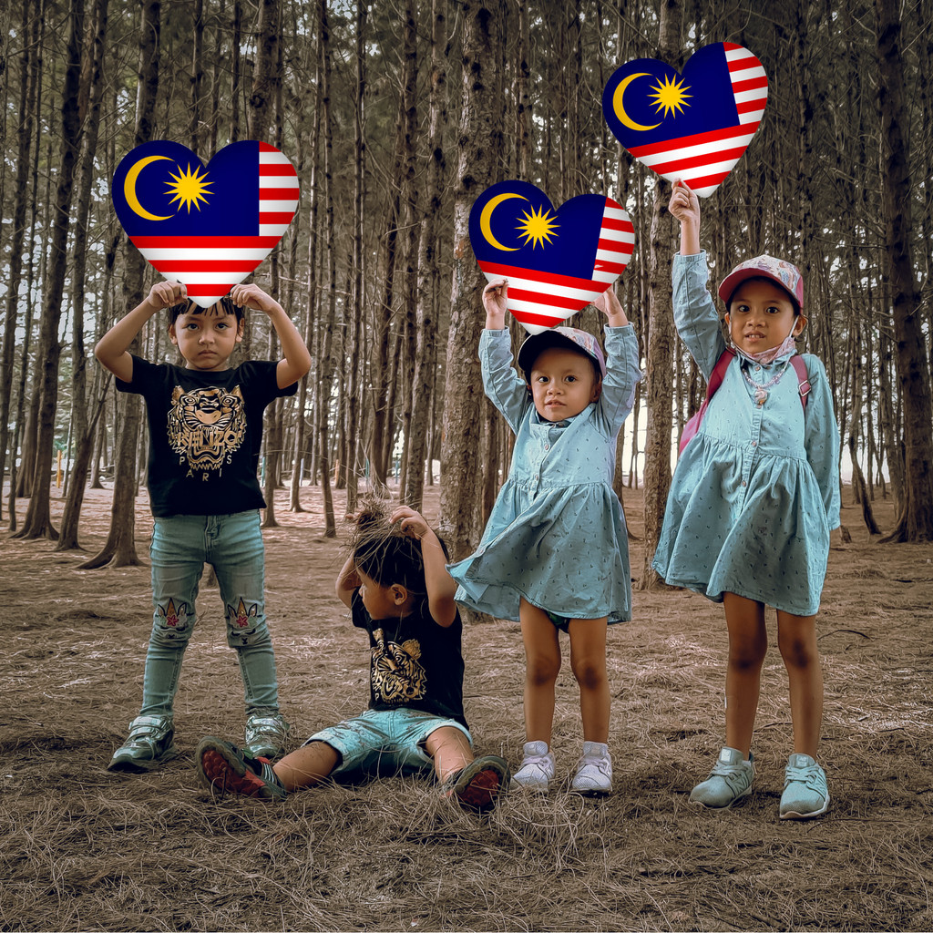 Bendera Malaysia & Negeri bentuk LOVE tahan hujan panas aksesori pegang ...