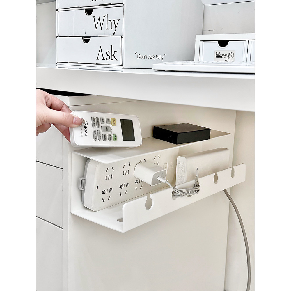 Di Bawah Meja Rak Pengurusan Kabel Soket Jalur Kuasa Penyusun Kord ...