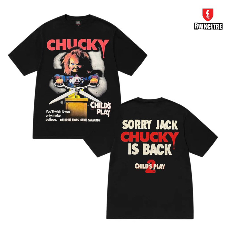 Men's T-shirt TSHIRT CHUCKY HIGH COLLAR 100% COTTON 200 GSM | Shopee Malaysia