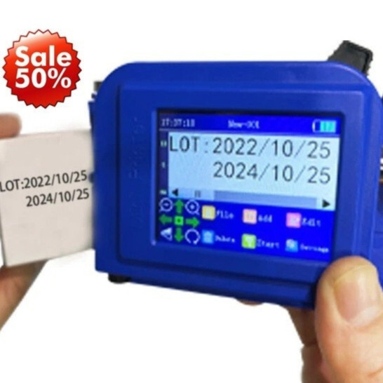 White Mini QR Bar Portable Printer Batch Code Date Number Logo Expiry ...