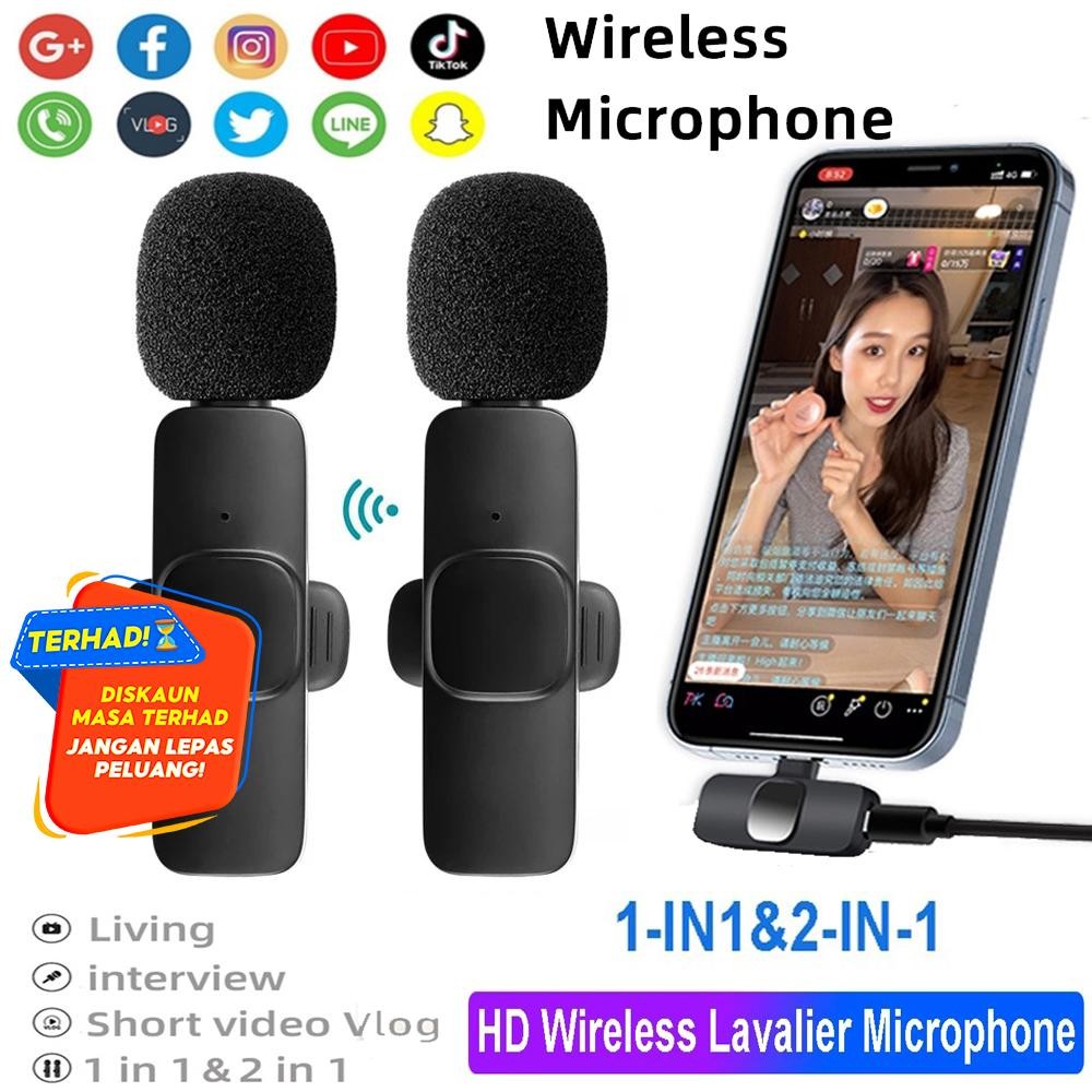 2-in-1 Wireless Lav Mic USB-C Charging for Live Gaming/Teaching Phone ...