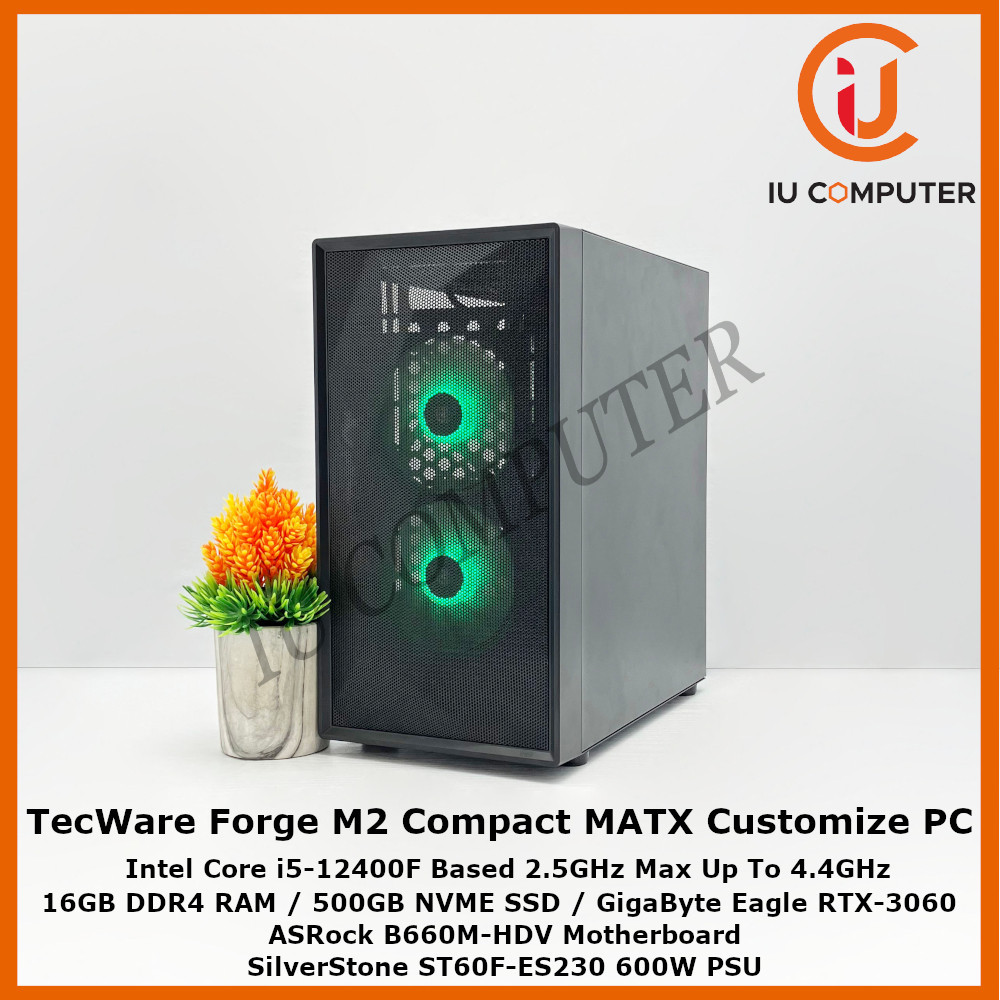 TECWARE FORGE M2 COMPACT MATX GAMING INTEL CORE I5-12400F 16GB RAM ...