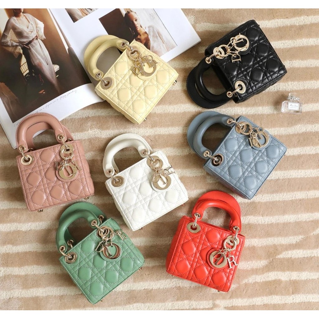 Dior Classic Super Mini Lady Mini Dior Bag Small Waste Bag | Shopee ...