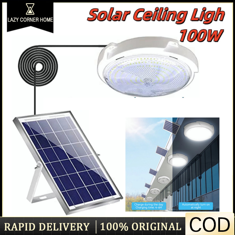 100W Solar powered LED Ceiling Light Use Indoor & Outdoor Waterproof ...