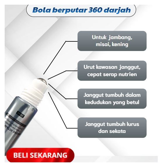 GINB PRO Serum ginseng lebatkan janggut misai jambang dan bulu kening ...