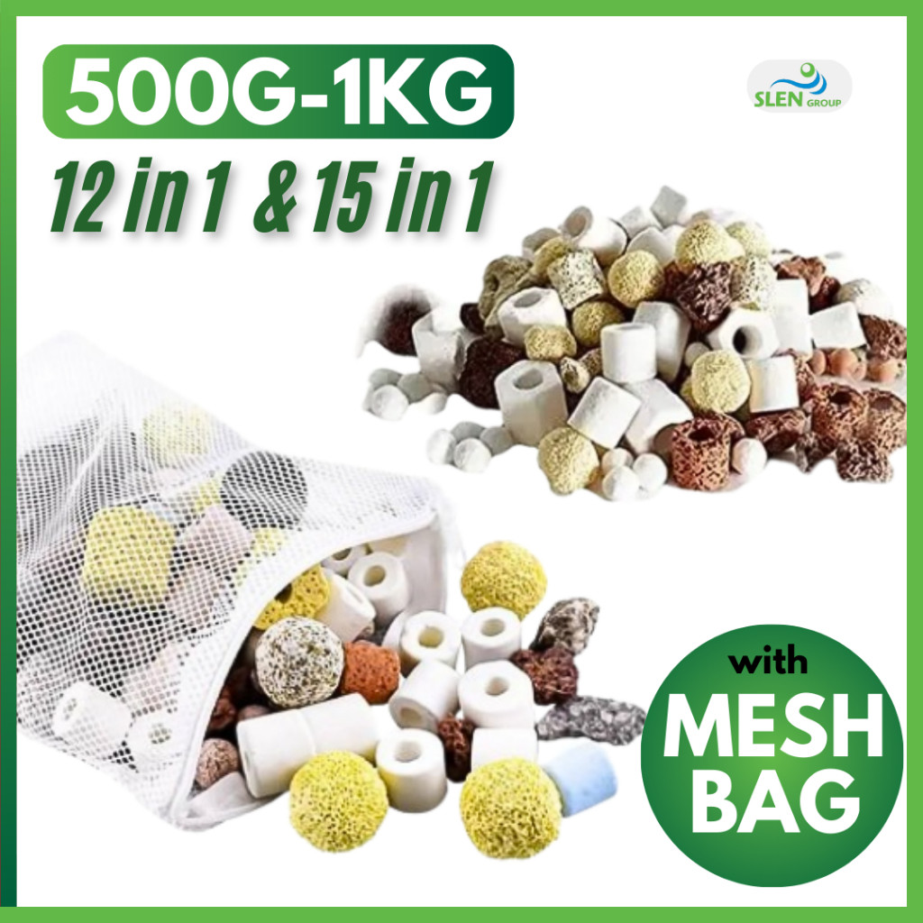 SLEN 15 In 1 Aquarium Filter Media Fish Tank Goldfish Bacteria House ...