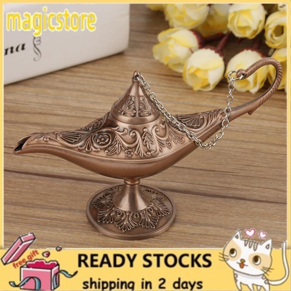 Magicstore Zerone Metal Carved Oil Lamp Rare Retro Legend Color Magic Genie Light Wishing Pot ...