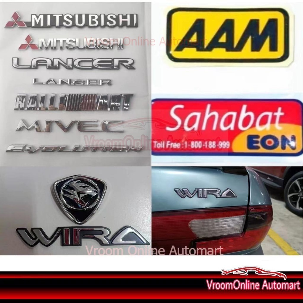 Emblem logo proton wira saga satria gti mitsubshi lancer mivec 1.6v amm ...