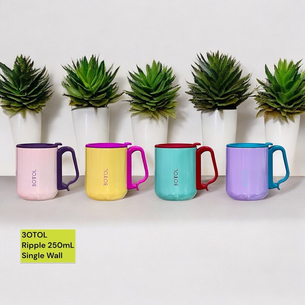 Copy Coffee Cup | 3otol SINGLE WALL Stainless Ripple MUG 250mL | Shopee ...