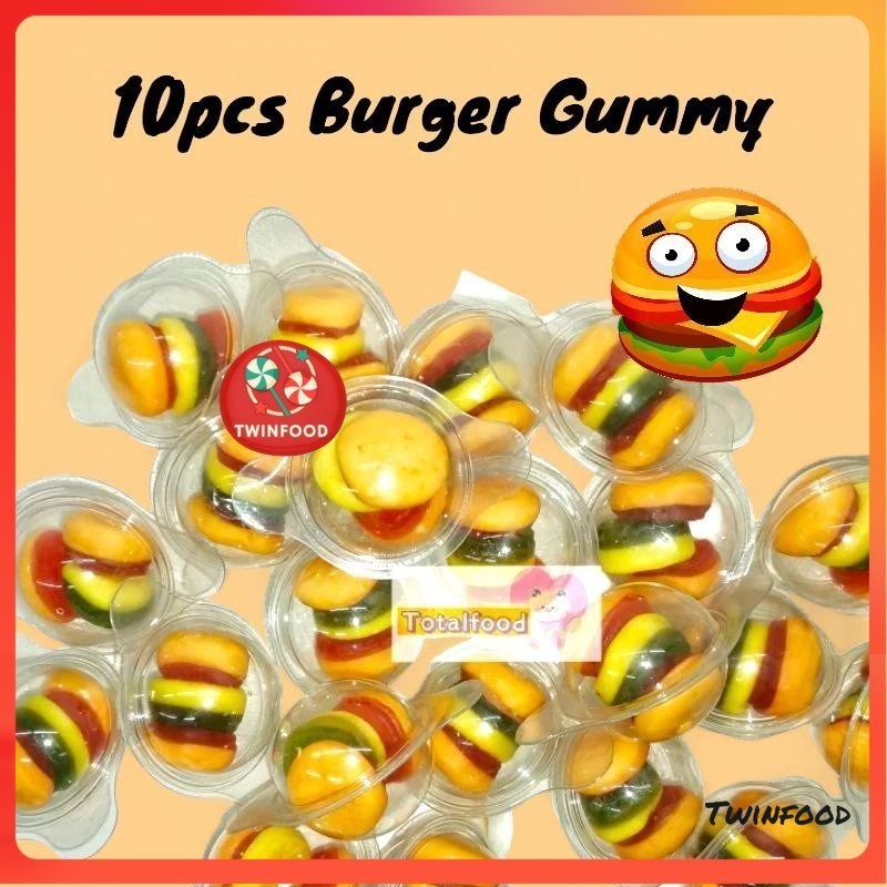 10pcs Burger Gummy Soft Candy | Shopee Malaysia