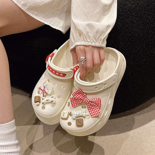 crocs crocs women Gadis kartun comel hati anak anjing lubang kasut ...