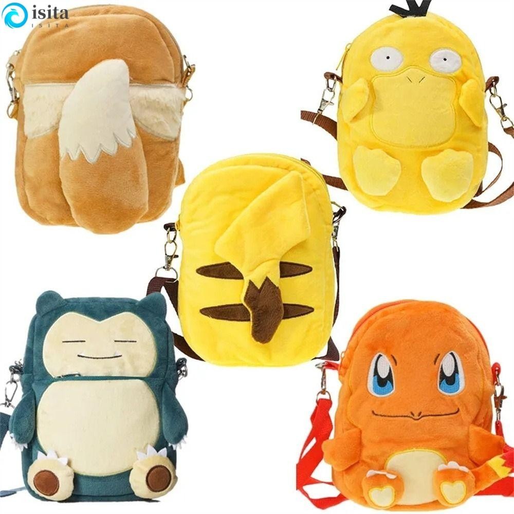ISITA Plush Shoulder Bags, Rowlet Lucario Charmander Eevee Messenger ...