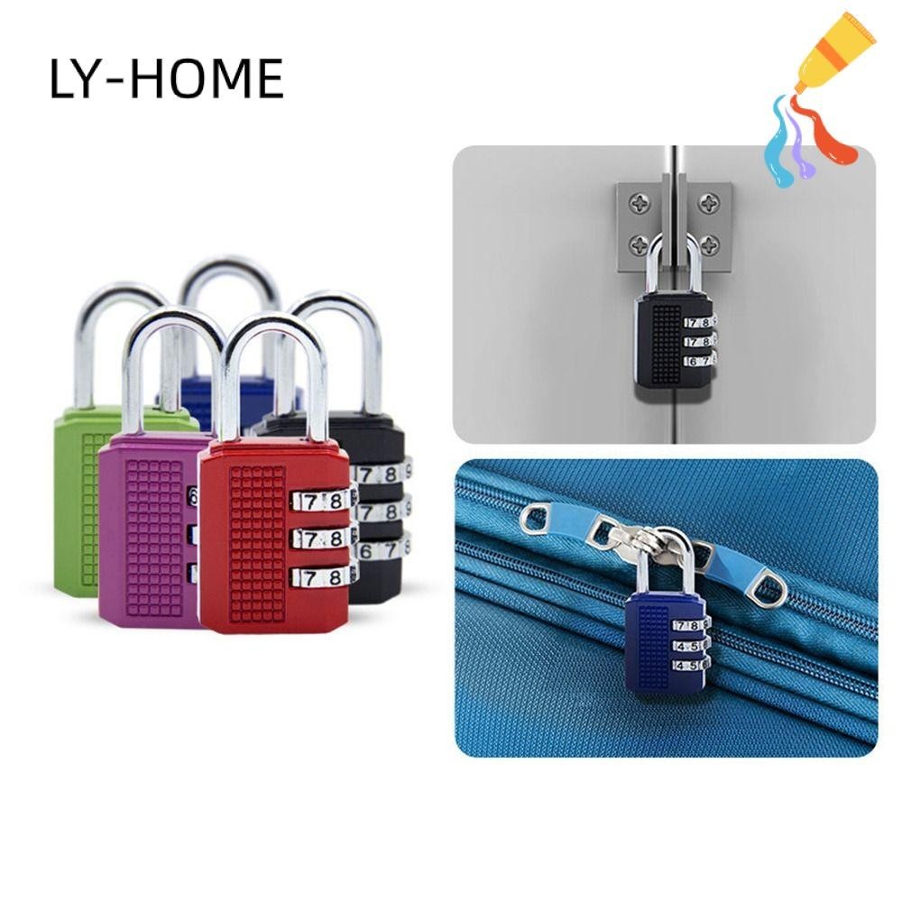 LY-HOME Password Lock Portable Combination Lock 3 Dial Digit Backpack ...