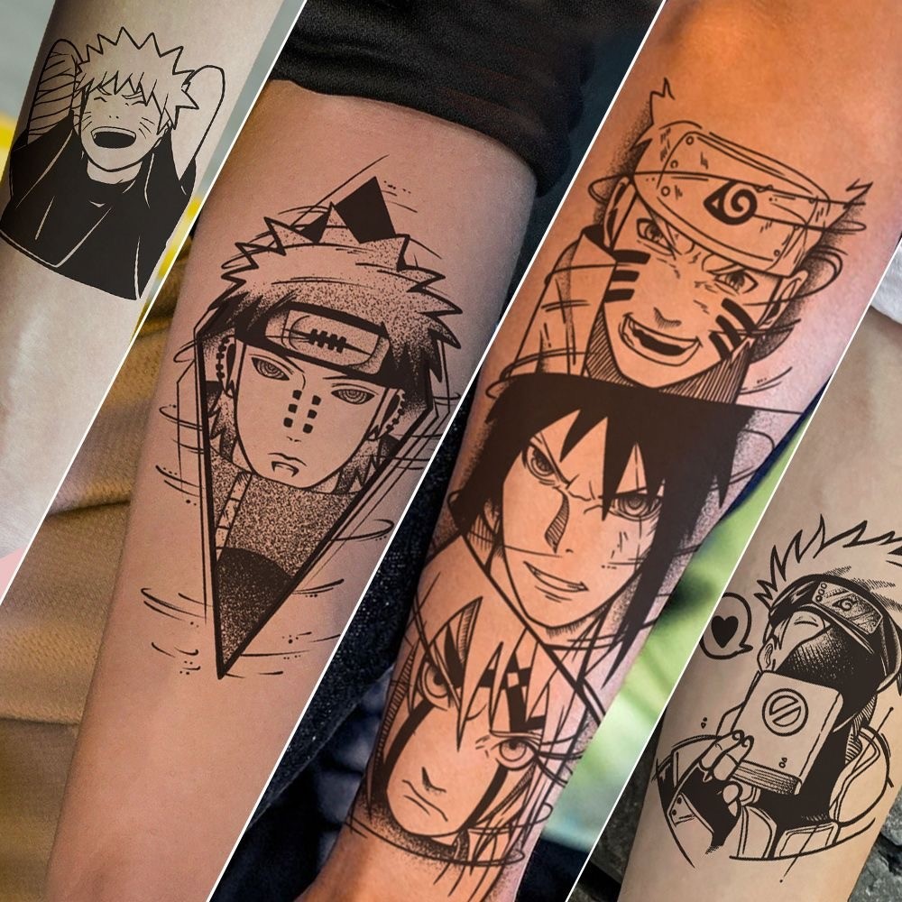 Naruto 1 sheet Naruto Tattoo Stickers Anime Style Temporary Tattoo ...