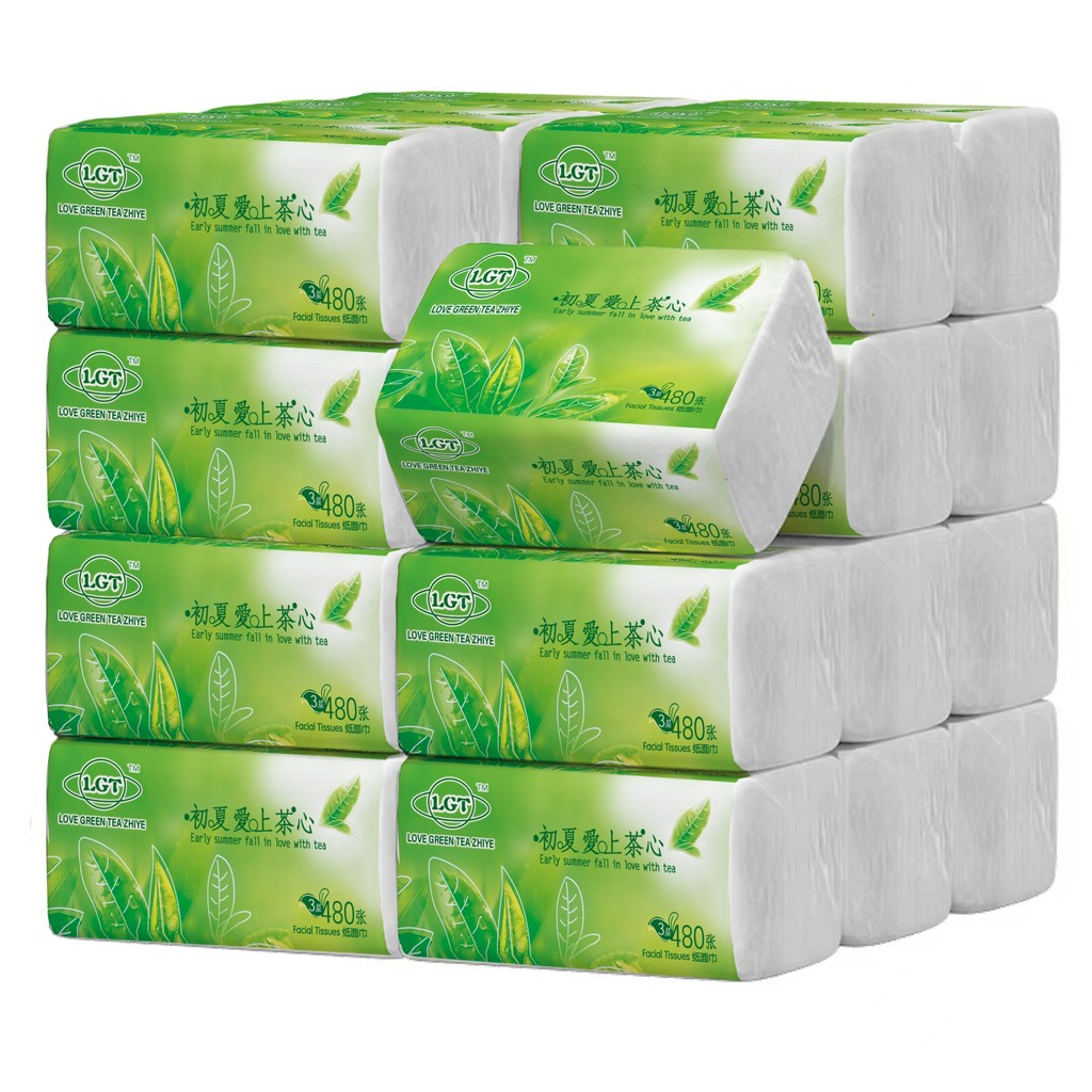 LGT Organic Toilet Paper Facial Tissue Paper 4 ply 8 Packs Tissue Paper ...