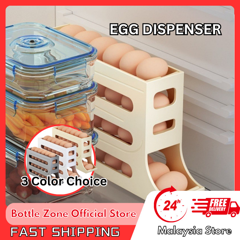30 Grids Egg Rolling Dispenser 4 Tier Egg Storage Organizer Automatic ...