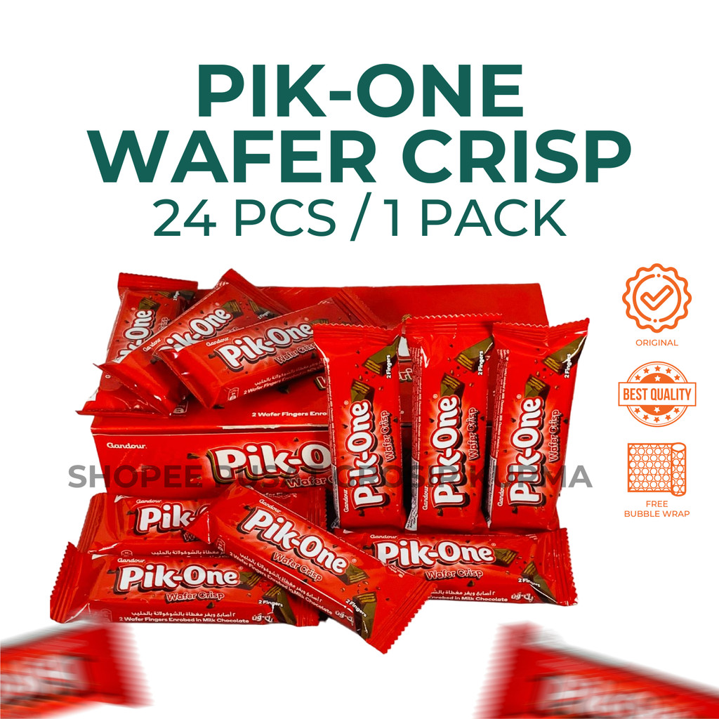 Wafer CRISPY PIK-ONE CHOCOLATE 1 BOX CONTAINS 24 pcs ORIGINAL GANDOUR ...