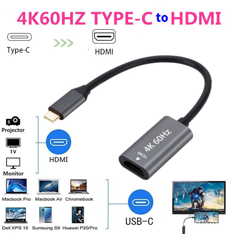 Typec to HDMI Cast Display Panel Cable Mobile Phone Computer 4K HD ...
