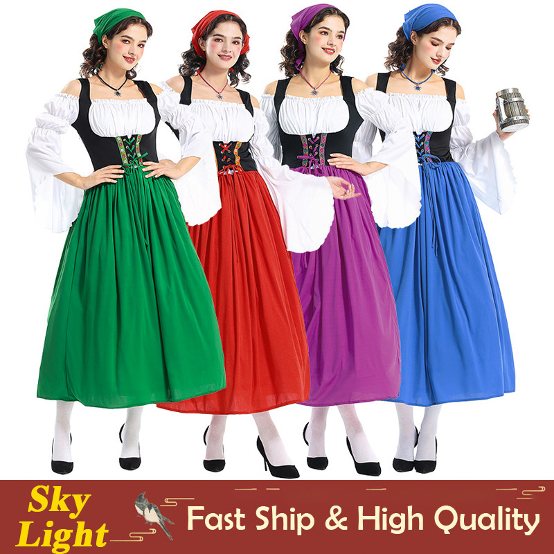 4Colors German Beer Festival Oktoberfest Maid Dress For Woman Adult ...