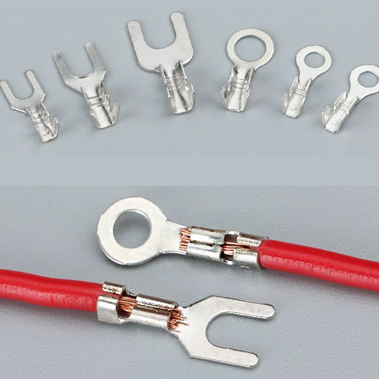 [1Pcs] Y-Fork / O-Ring Terminal Block Bare cold-pressed Terminal Lug ...