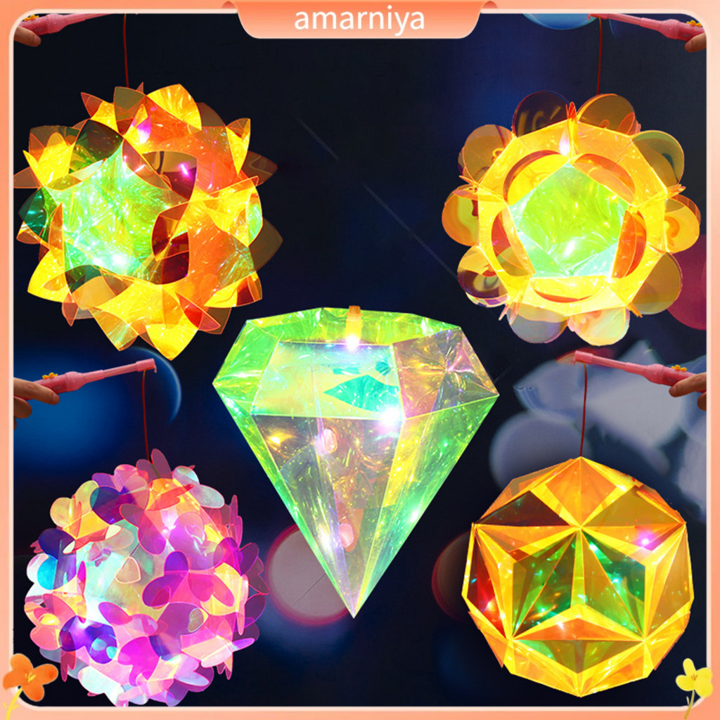 AMAR Lantern with Soft Lights Battery Powered Lantern Colorful Hollow ...