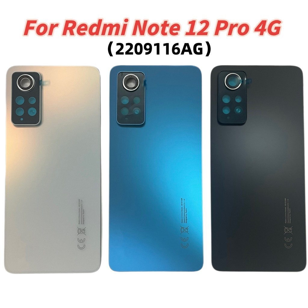 For Xiaomi Redmi Note 12 Pro 4G Back Battery Cover Rear Glass Panel ...