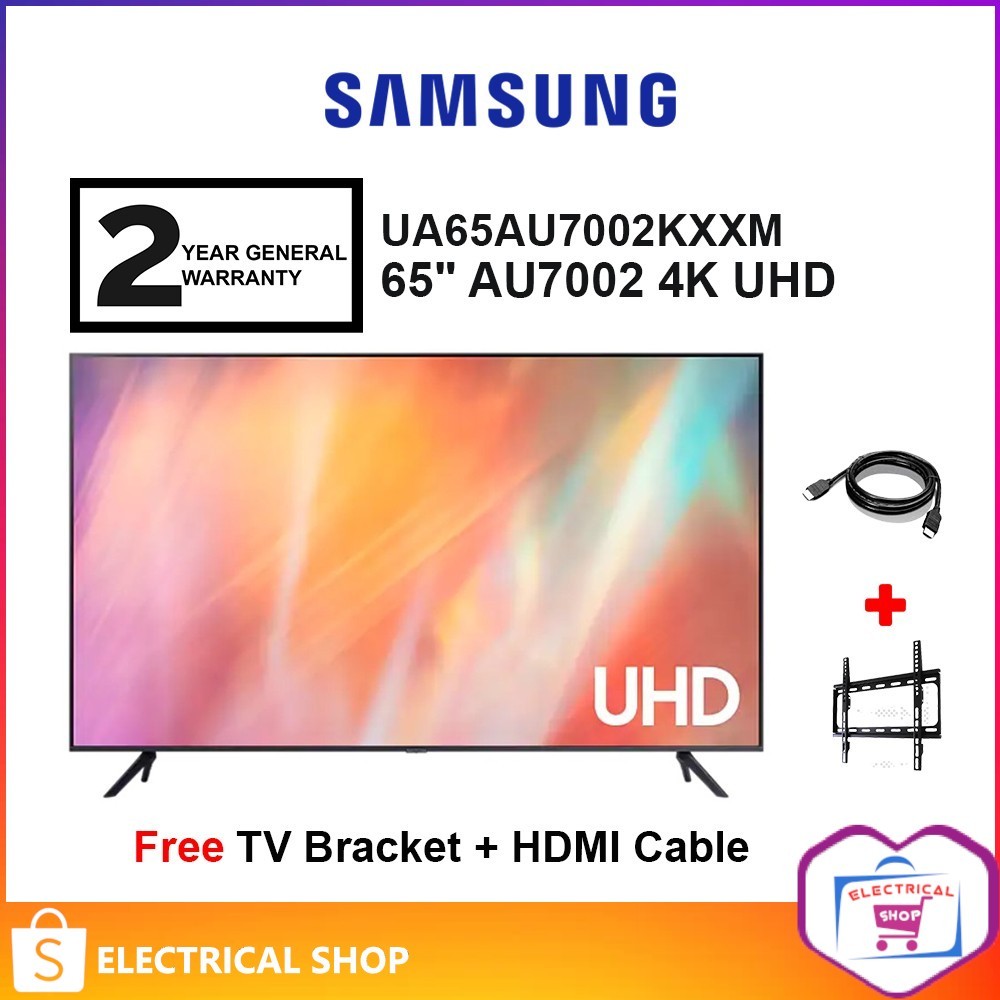 Samsung 65" AU7002 4K UHD Smart TV UA65AU7002KXXM Television (Free HDMI ...