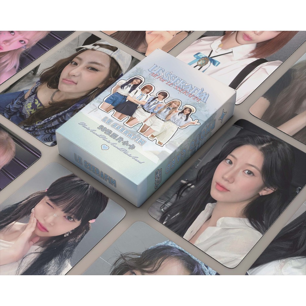 50-124pcs LE SSERAFIM Laser HOLOGRAPHIC LOMO Cards Perfect Night EASY Album Sakura CHAEWON ...